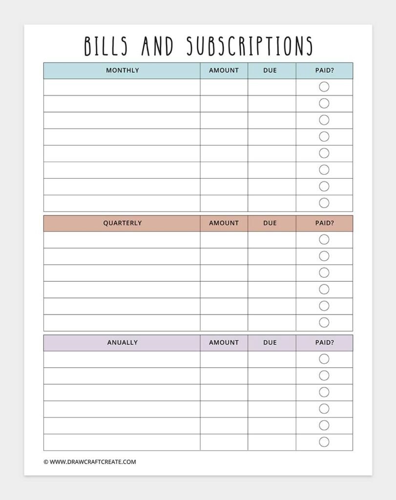 Free Printable Household Planner Template (51 Pages) - Draw Craft Create