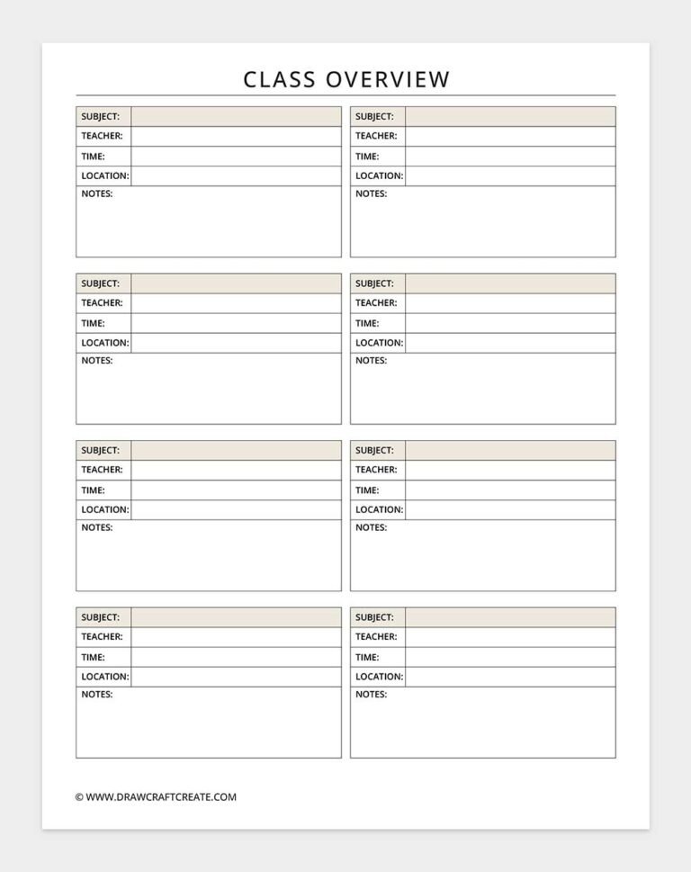 Free Student Planner Printable (56 Pages) - Draw Craft Create