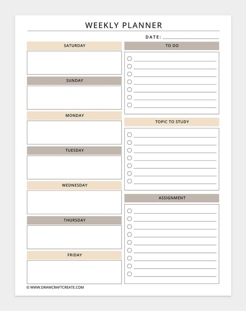 Free Student Planner Printable (56 Pages) - Draw Craft Create