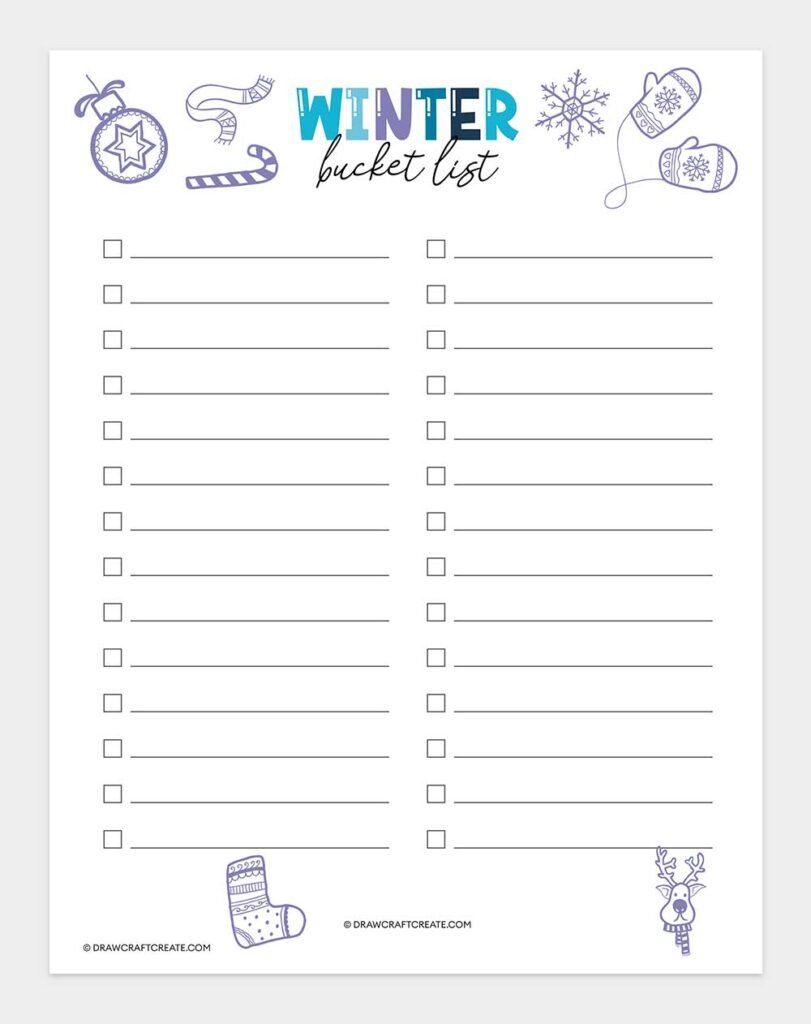 Free Printable Winter Planner 2026 (24 Pages) - Draw Craft Create