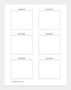 Free Printable Sticky Notes Template - Draw Craft Create
