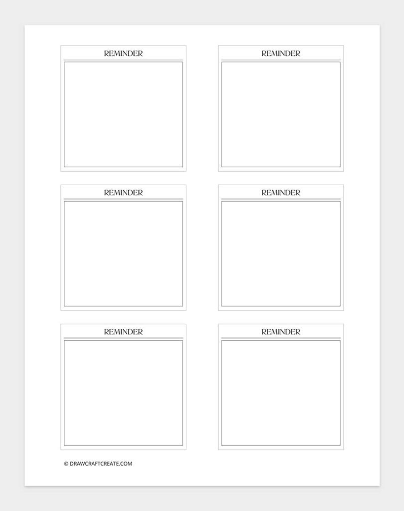 Free Printable Sticky Notes Template - Draw Craft Create