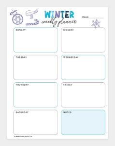 Free Printable Winter Planner 2026 (24 Pages) - Draw Craft Create