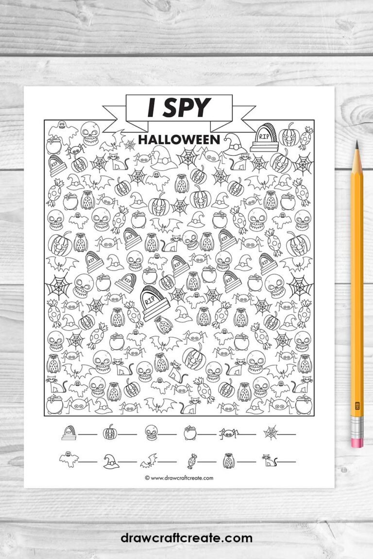 Free Printable Halloween I Spy - Draw Craft Create