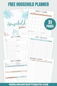 Free Printable Household Planner Template (51 Pages) - Draw Craft Create