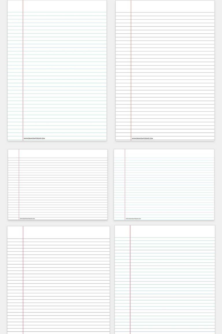 Free Printable Lined Paper Template - Draw Craft Create