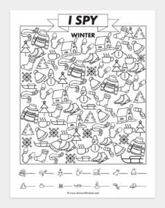 Free Printable I Spy Winter Worksheet - Draw Craft Create