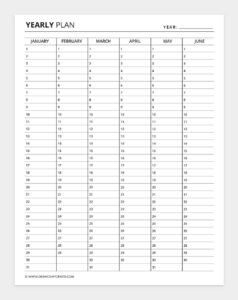 Free Printable Yearly Planner Templates (20 Design) - Draw Craft Create