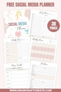 Free Printable Social Media Planner (30 Pages) - Draw Craft Create