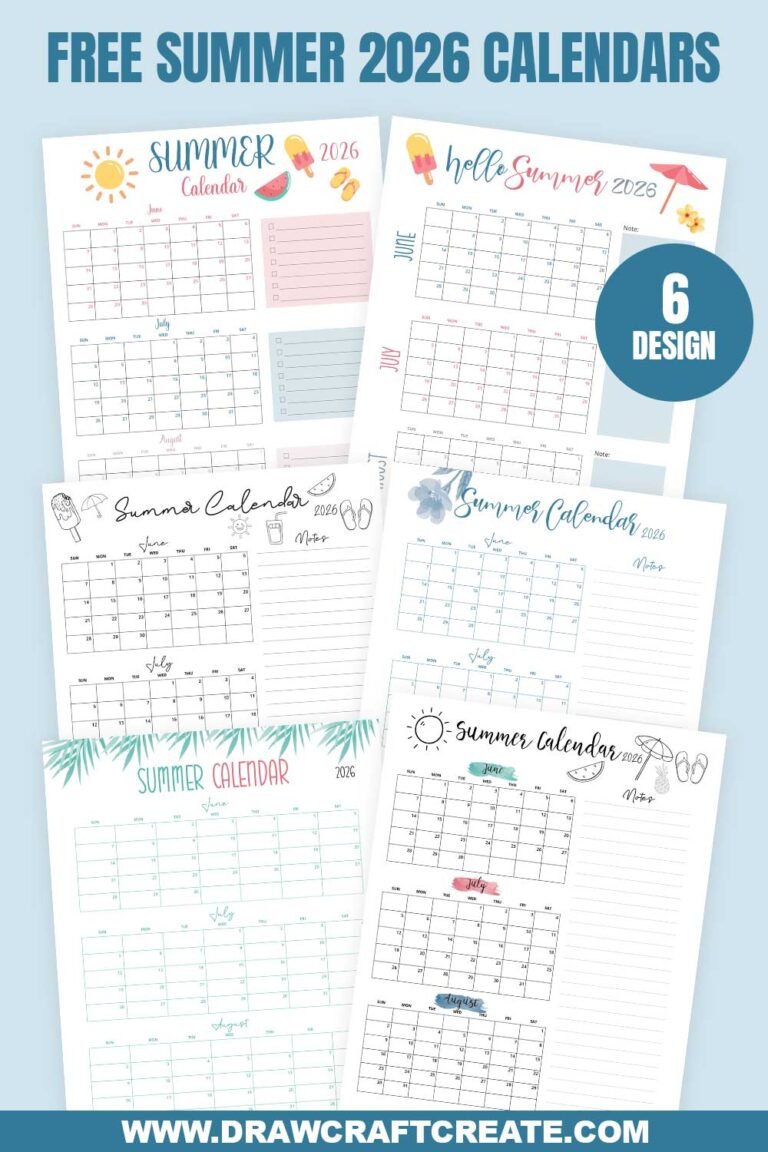Free Printable December 2025 Calendars - Draw Craft Create