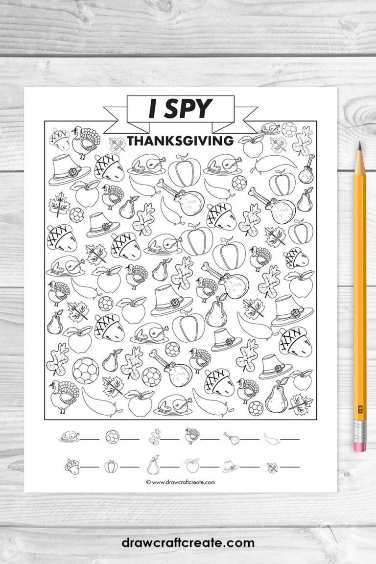 Free Printable Thanksgiving I Spy - Draw Craft Create