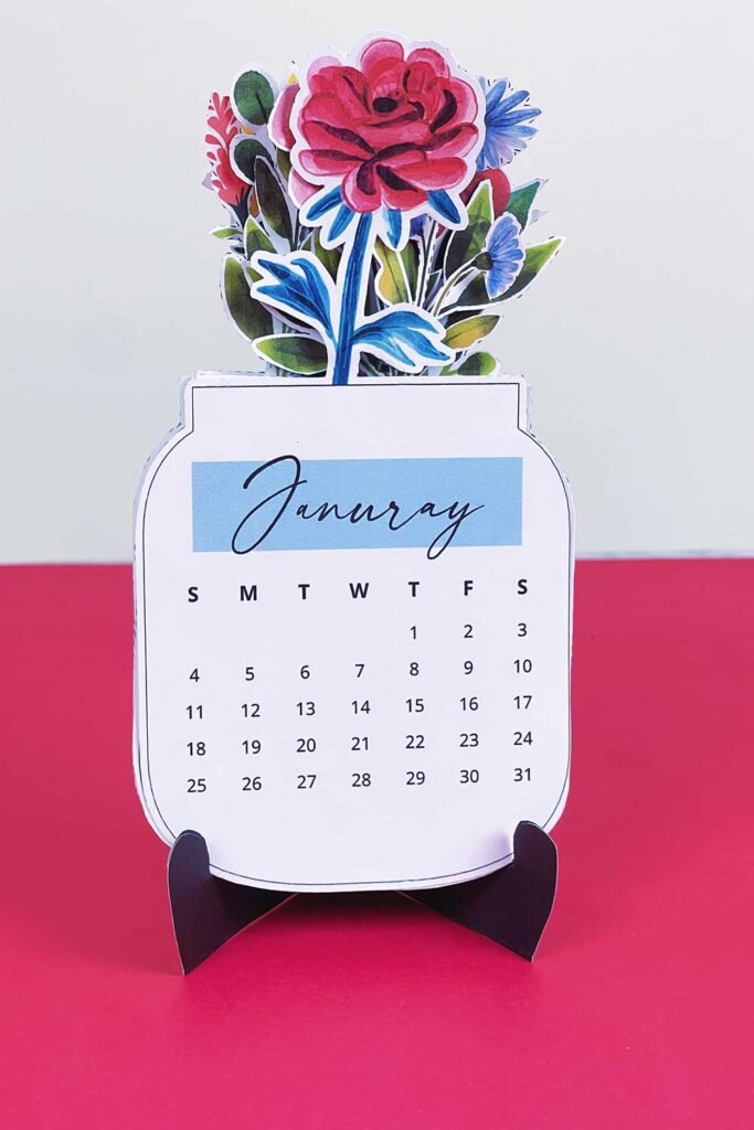 Free Printable 2026 DIY Floral Desk Calendar - Draw Craft Create