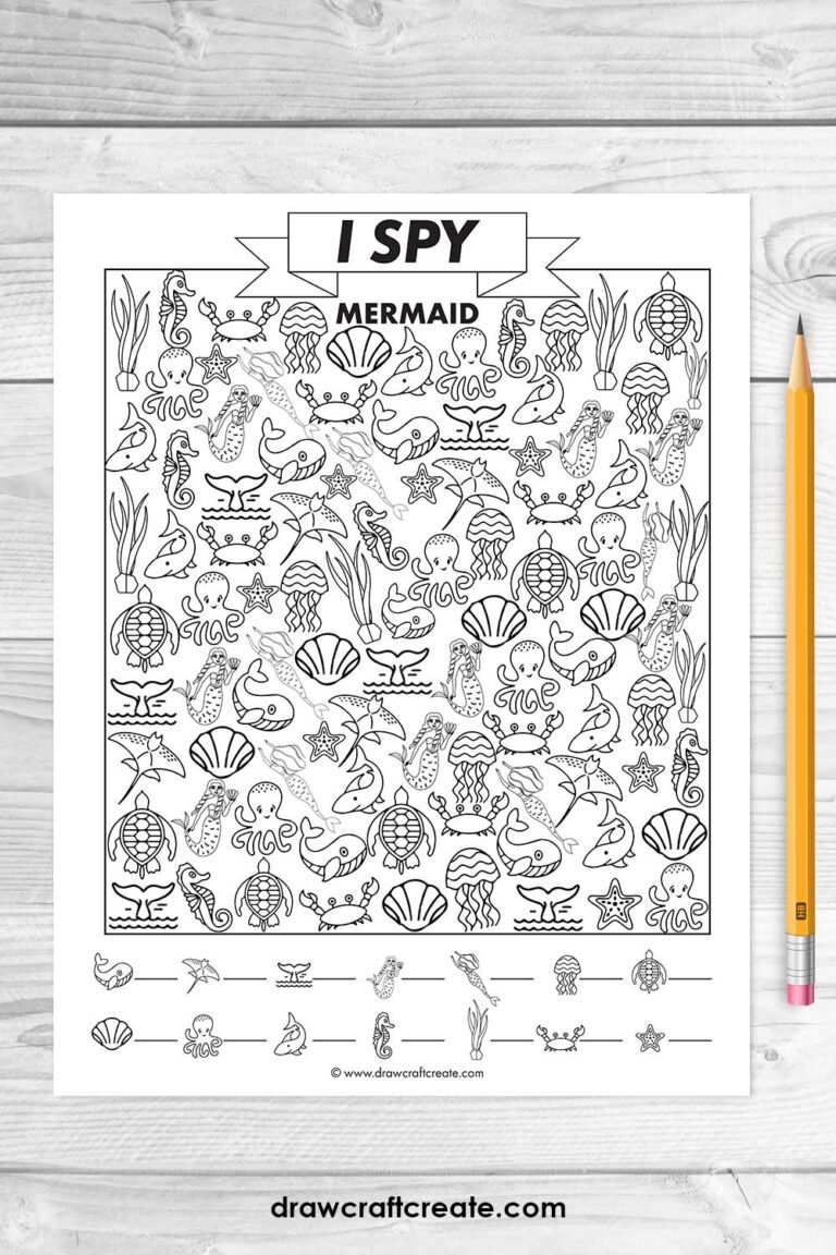 Free Printable I Spy Animals Worksheet - Draw Craft Create