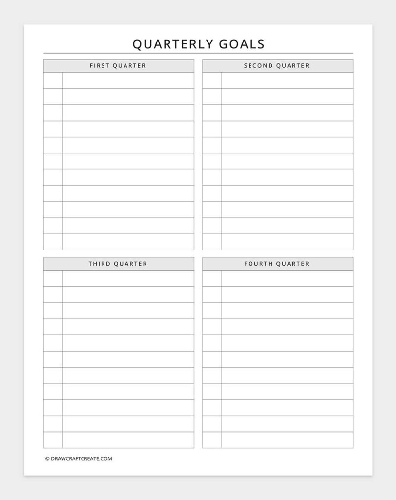 Free Printable Goal Planner (34 Pages) - Draw Craft Create
