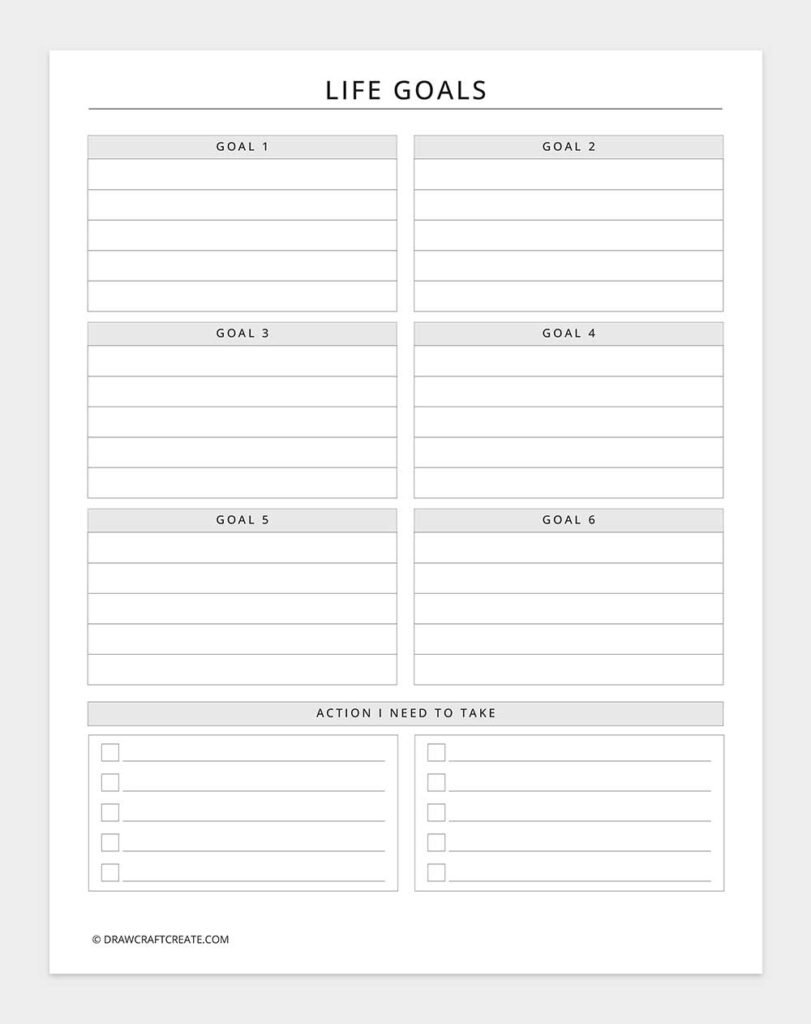 Free Printable Goal Planner (34 Pages) - Draw Craft Create