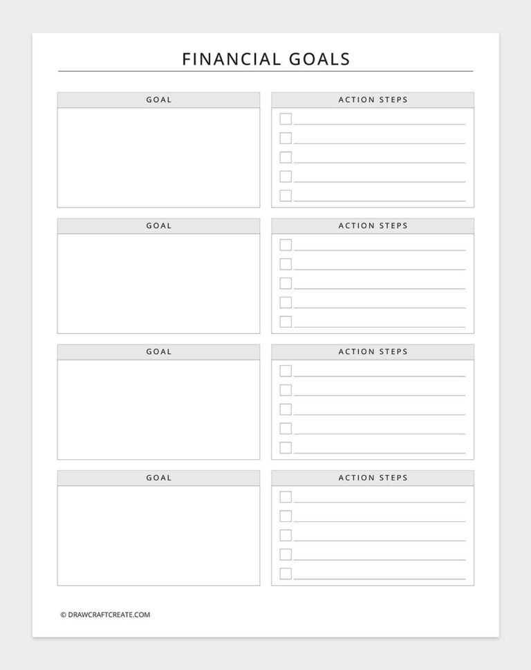 Free Printable Goal Planner (34 Pages) - Draw Craft Create