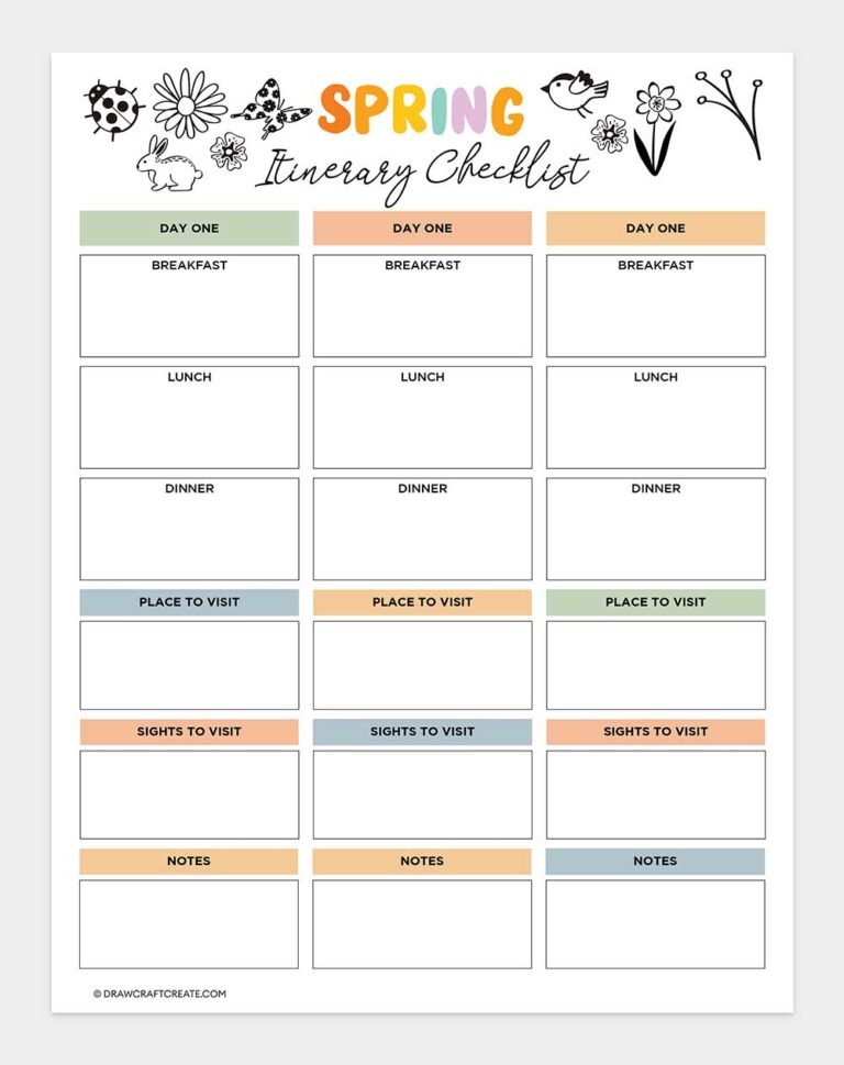 Free Printable Spring Planner 2026 (24 Pages) - Draw Craft Create