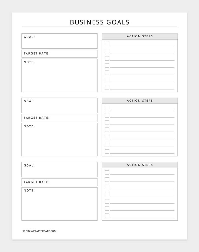 Free Printable Goal Planner (34 Pages) - Draw Craft Create