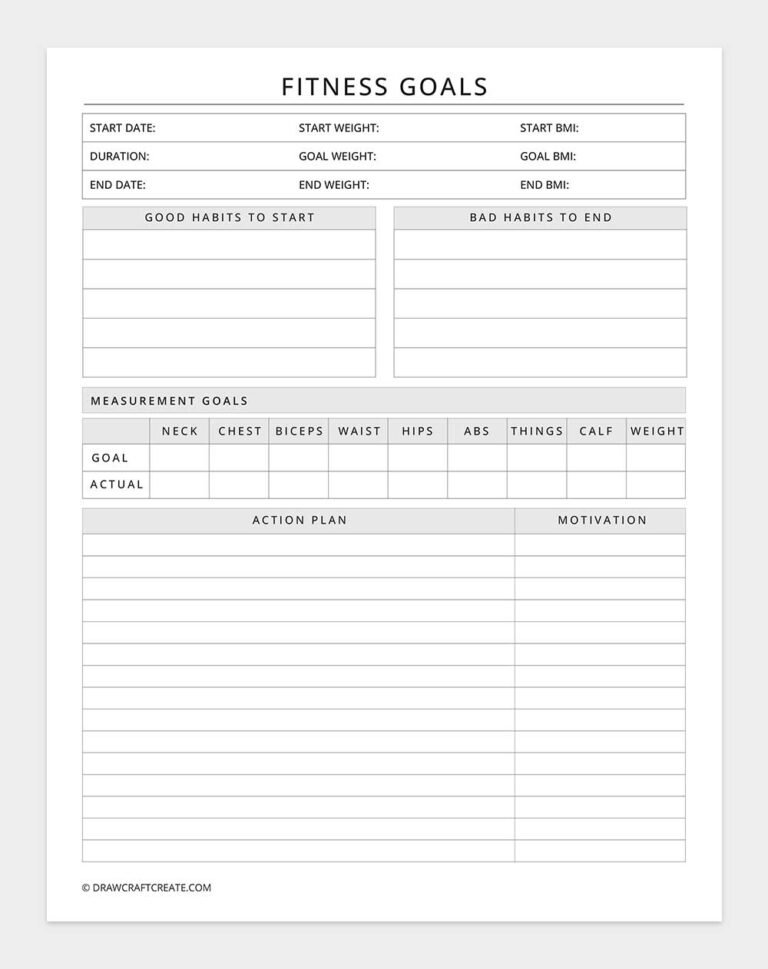 Free Printable Goal Planner (34 Pages) - Draw Craft Create