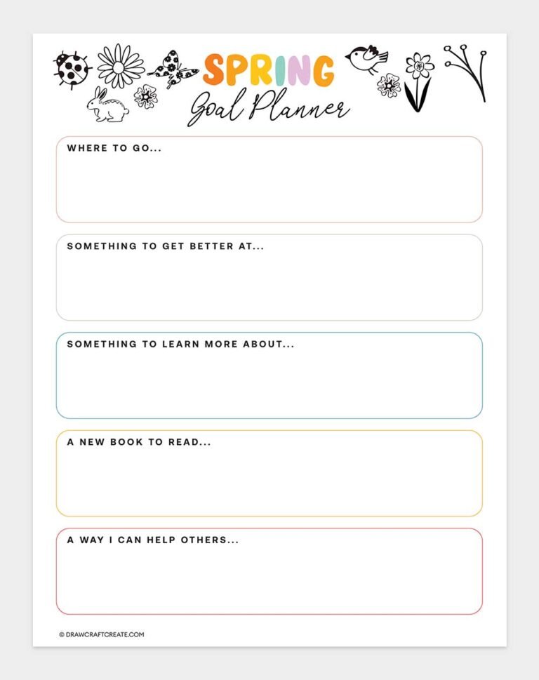 Free Printable Spring Planner 2026 (24 Pages) - Draw Craft Create