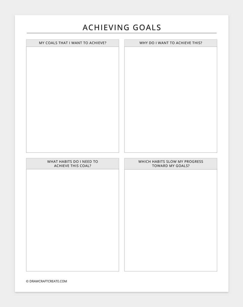 Free Printable Goal Planner (34 Pages) - Draw Craft Create