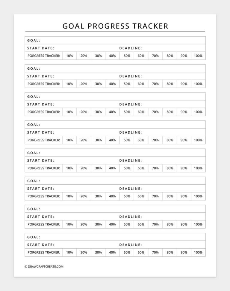Free Printable Goal Planner (34 Pages) - Draw Craft Create