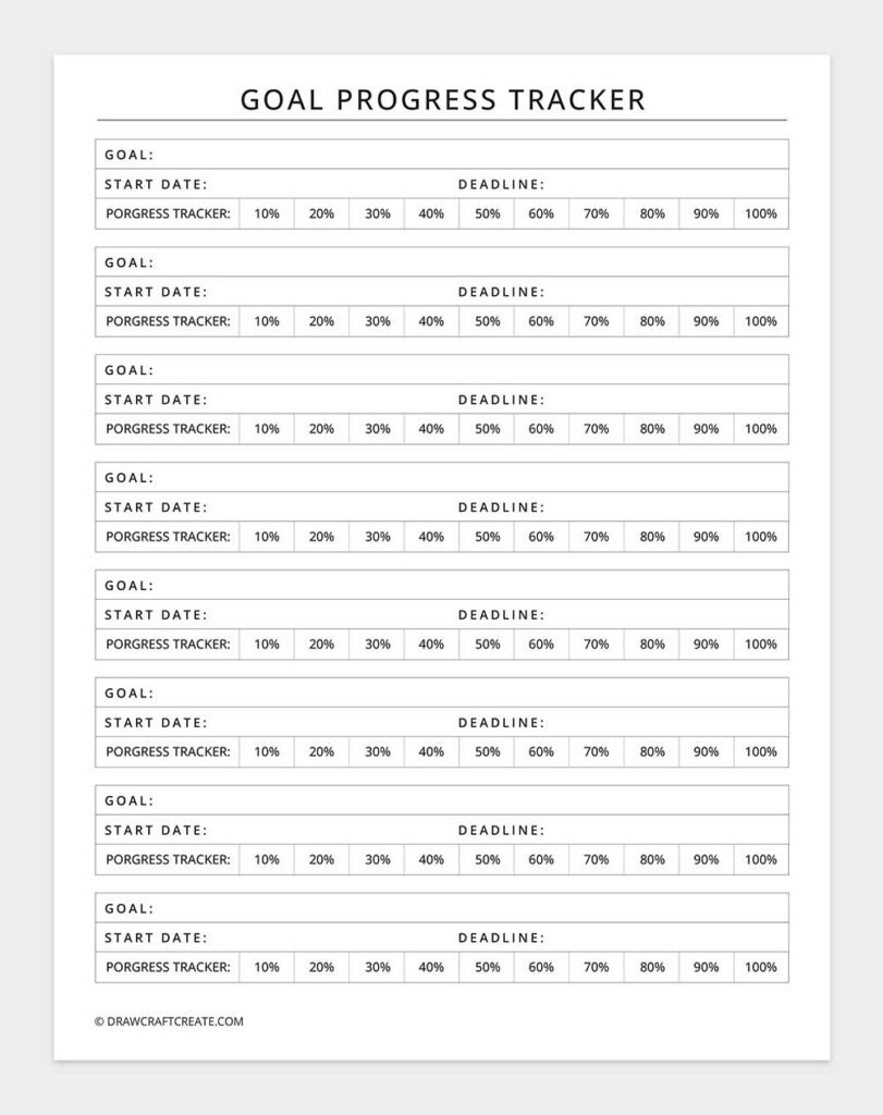 Free Printable Goal Planner (34 Pages) - Draw Craft Create