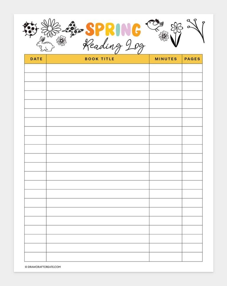 Free Printable Spring Planner 2026 (24 Pages) - Draw Craft Create