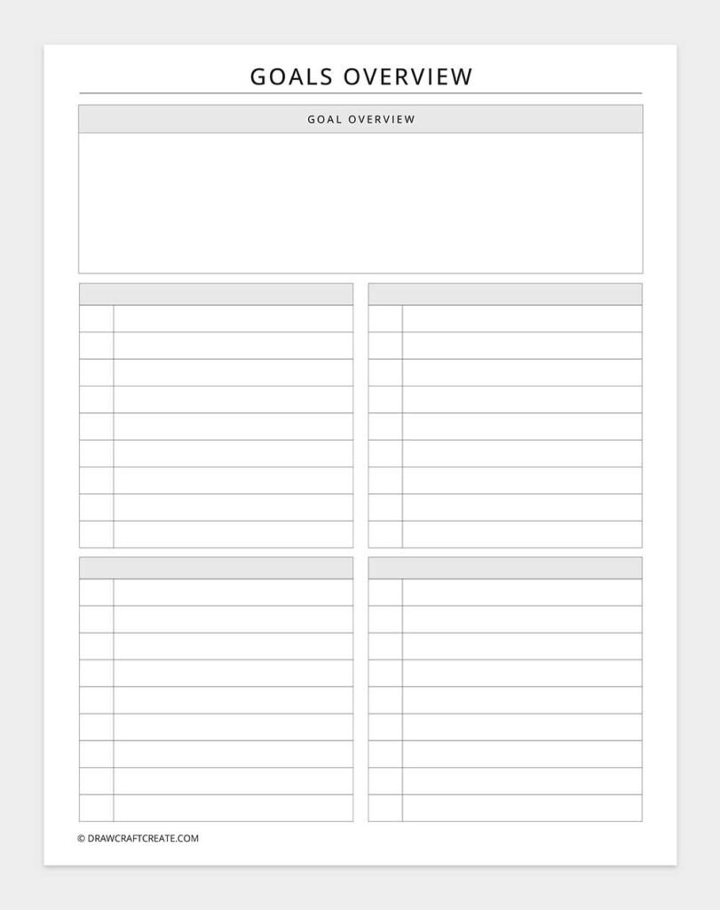 Free Printable Goal Planner (34 Pages) - Draw Craft Create