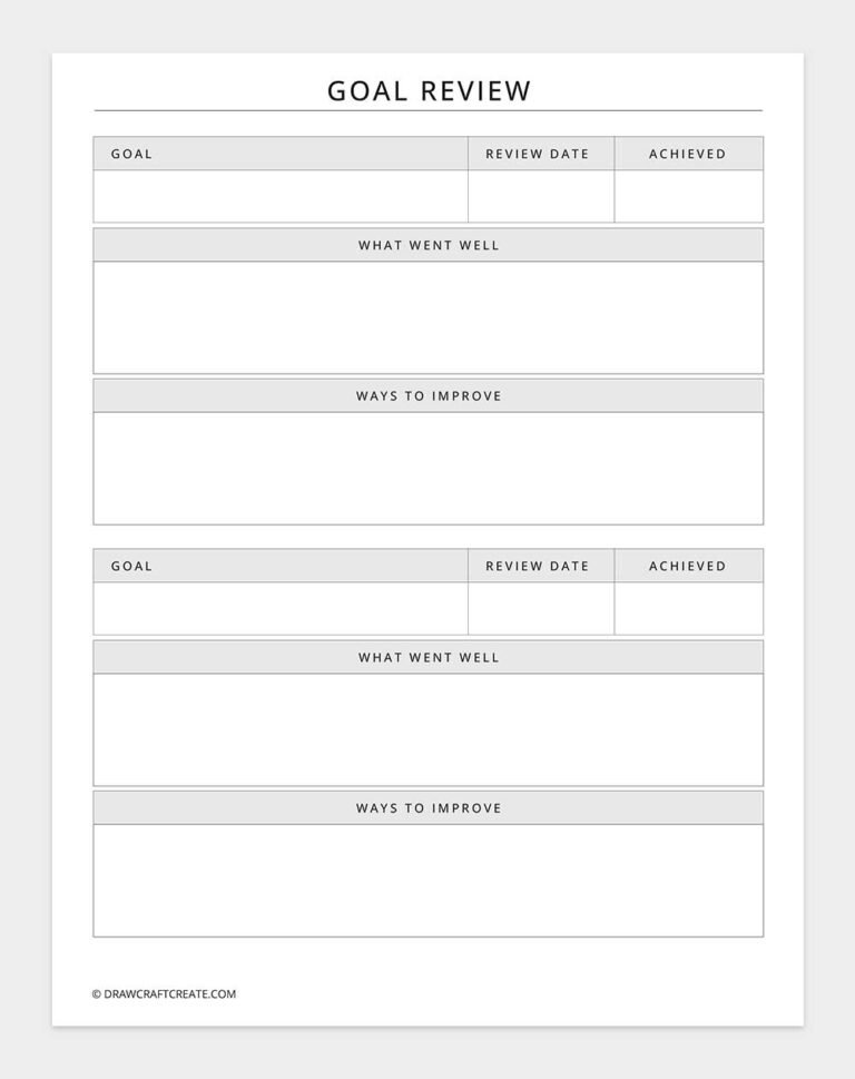 Free Printable Goal Planner (34 Pages) - Draw Craft Create