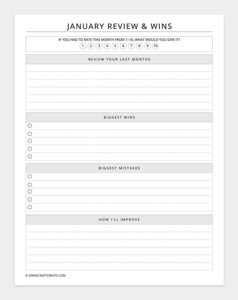 Free Printable January Planner (2026) - Draw Craft Create