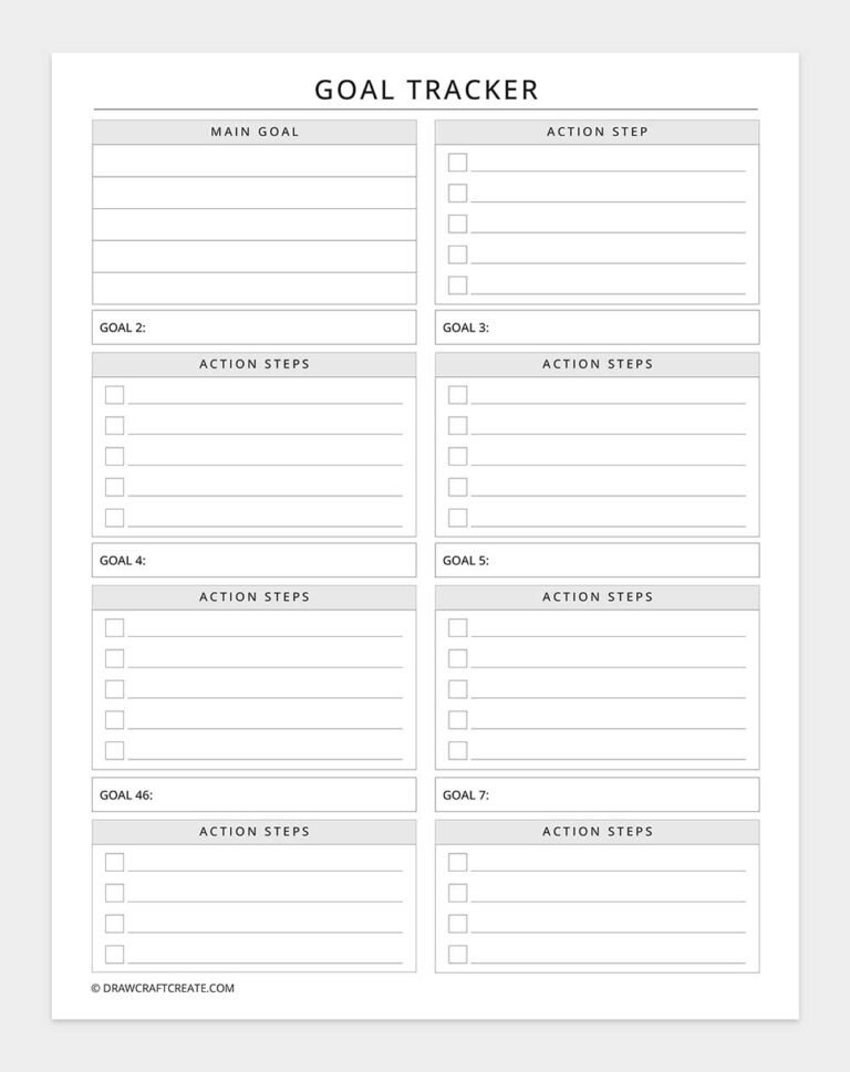 Free Printable Goal Planner (34 Pages) - Draw Craft Create