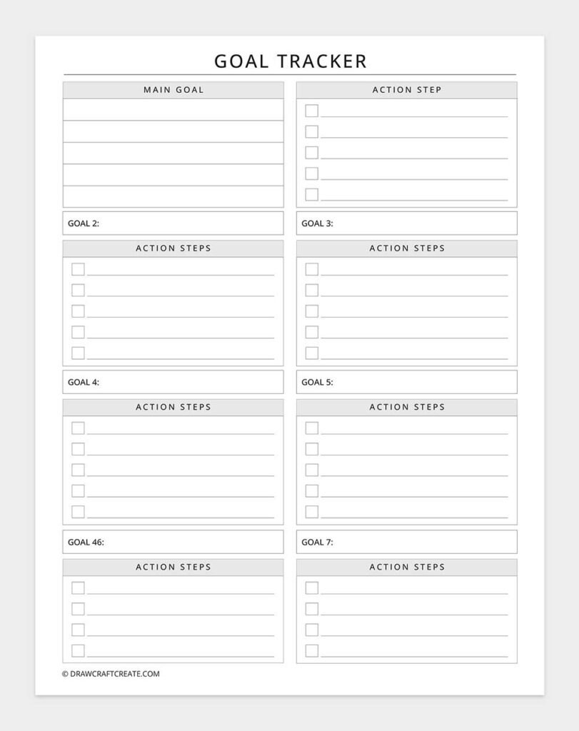 Free Printable Goal Planner (34 Pages) - Draw Craft Create