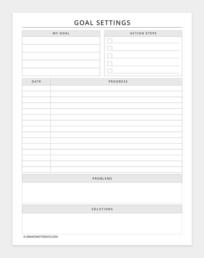 Free Printable Goal Planner (34 Pages) - Draw Craft Create
