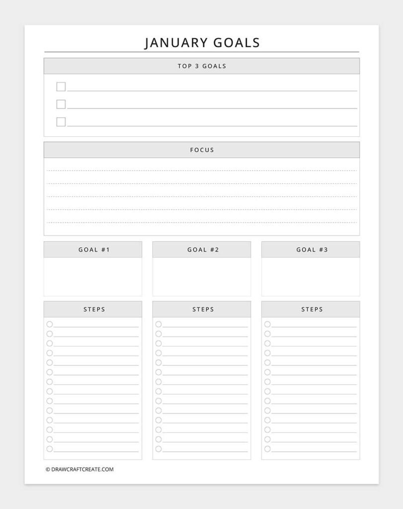 Free Printable January Planner (2026) - Draw Craft Create