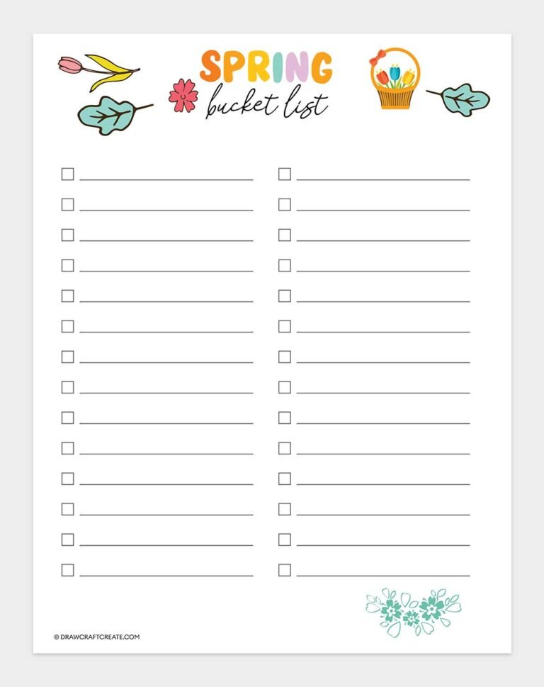 Free Printable Spring Planner 2026 (24 Pages) - Draw Craft Create