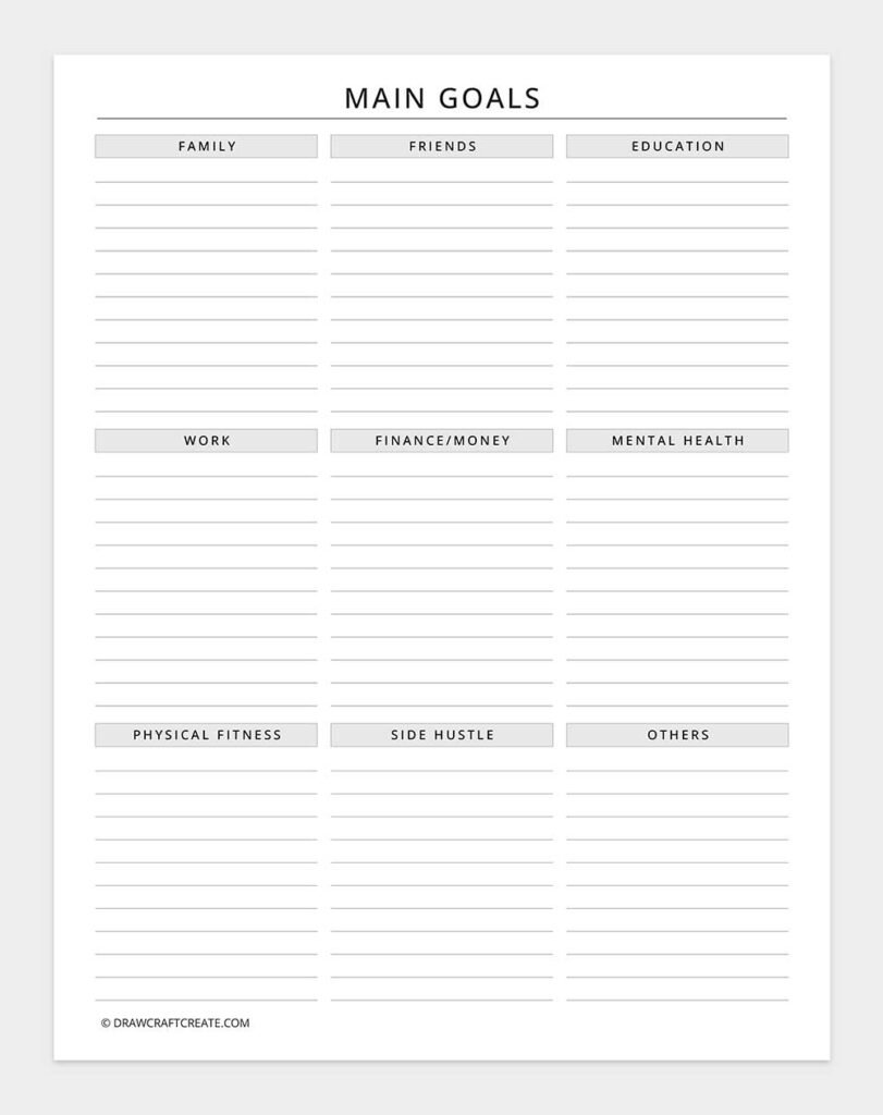 Free Printable Goal Planner (34 Pages) - Draw Craft Create