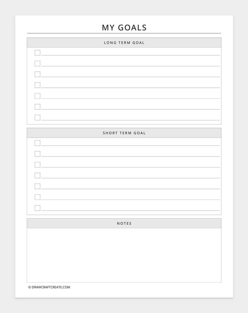 Free Printable Goal Planner (34 Pages) - Draw Craft Create