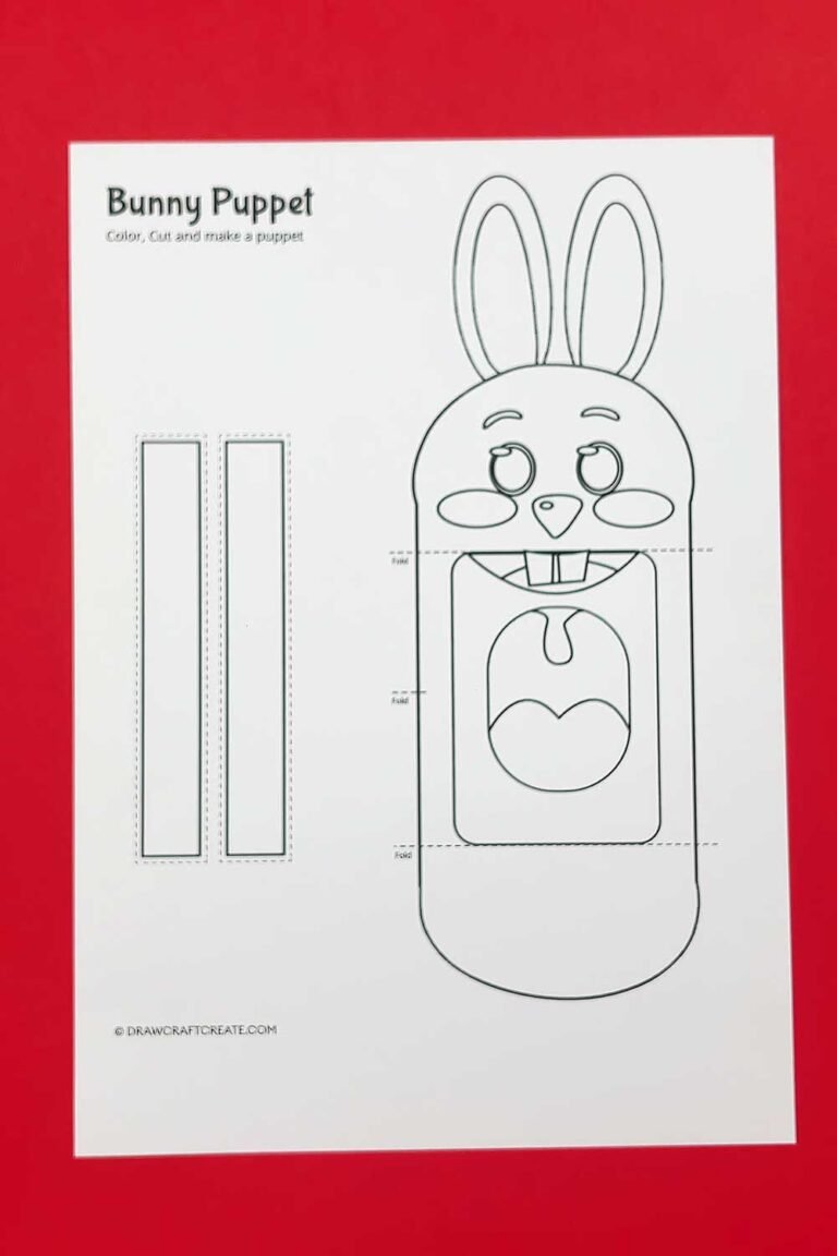 Free Printable Bunny Puppet - Draw Craft Create