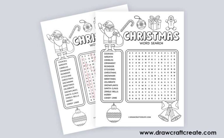 Free Christmas Word Search Printable - Draw Craft Create