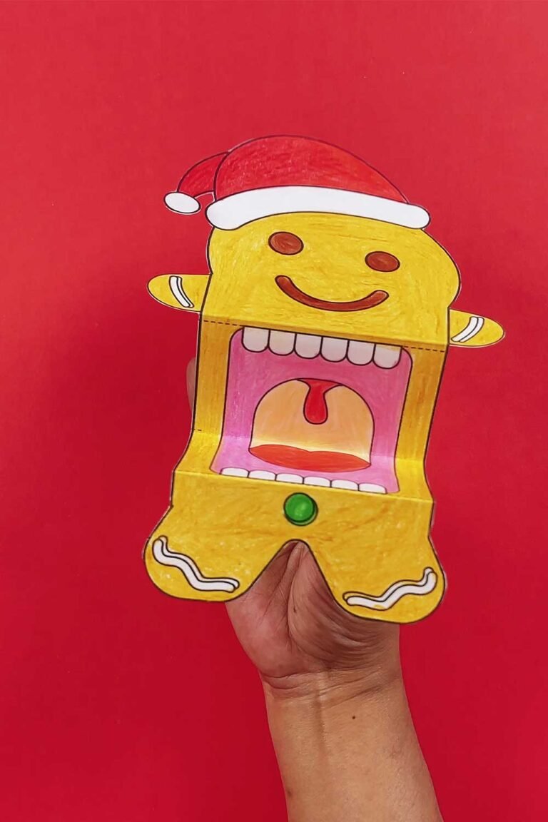 Free Printable Gingerbread Puppet - Draw Craft Create