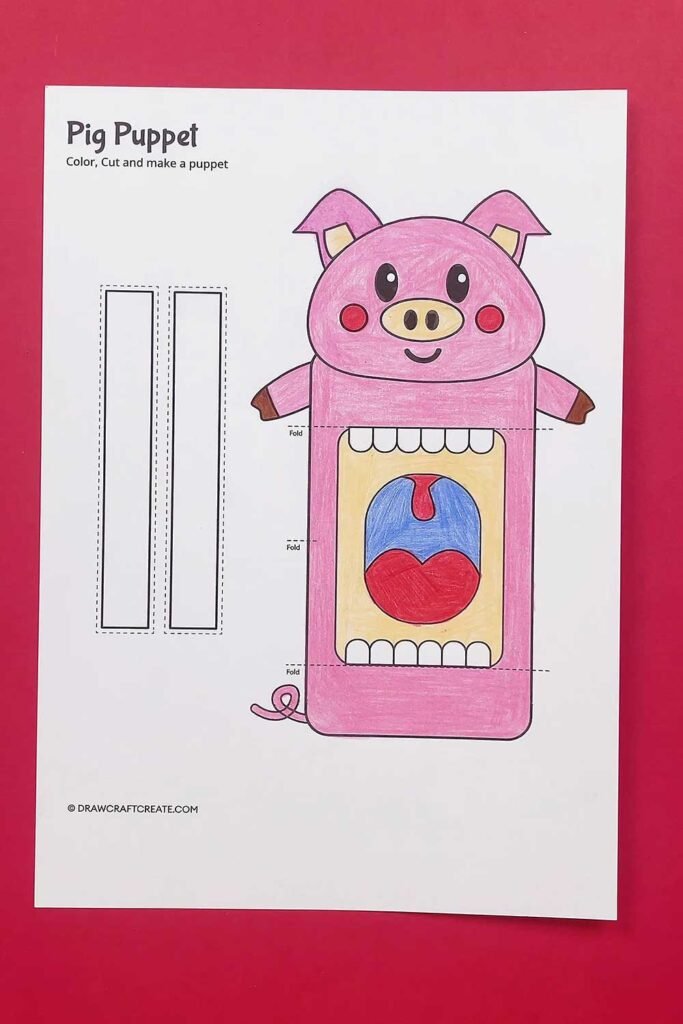 Free Printable Pig Puppet - Draw Craft Create