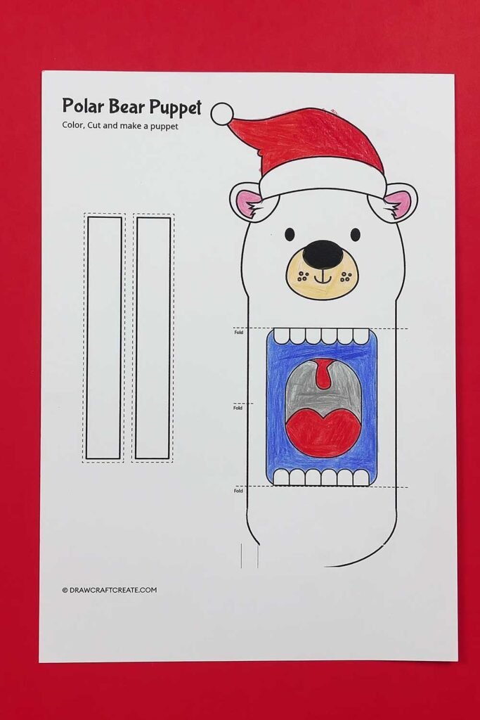 Free Printable Polar Bear Puppet - Draw Craft Create
