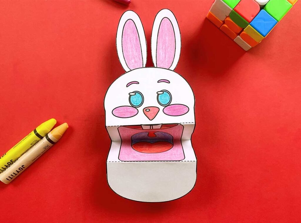 Free Printable Bunny Puppet - Draw Craft Create