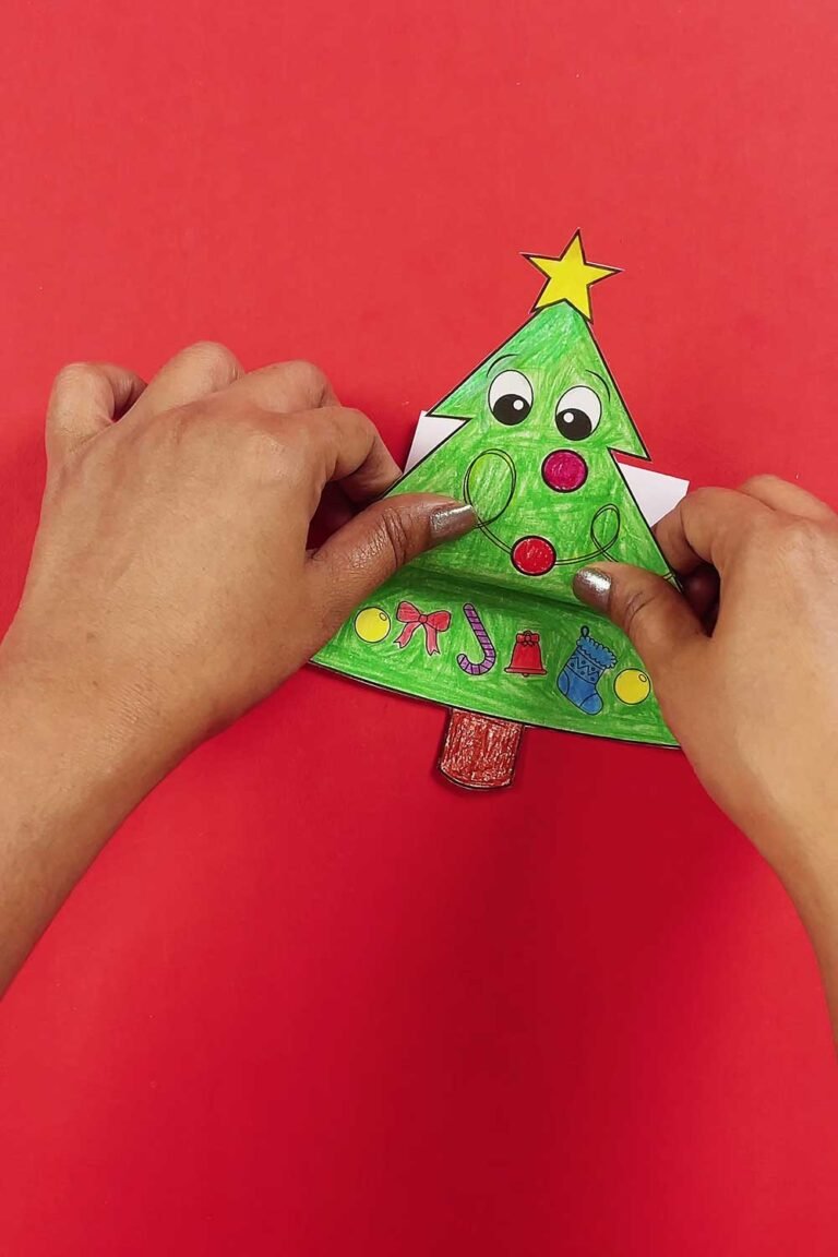 Free Printable Christmas Tree Puppet - Draw Craft Create