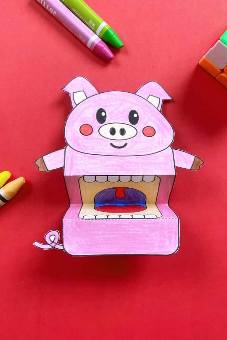 Free Printable Pig Puppet - Draw Craft Create