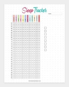 Free Printable Sleep Tracker Template - Draw Craft Create
