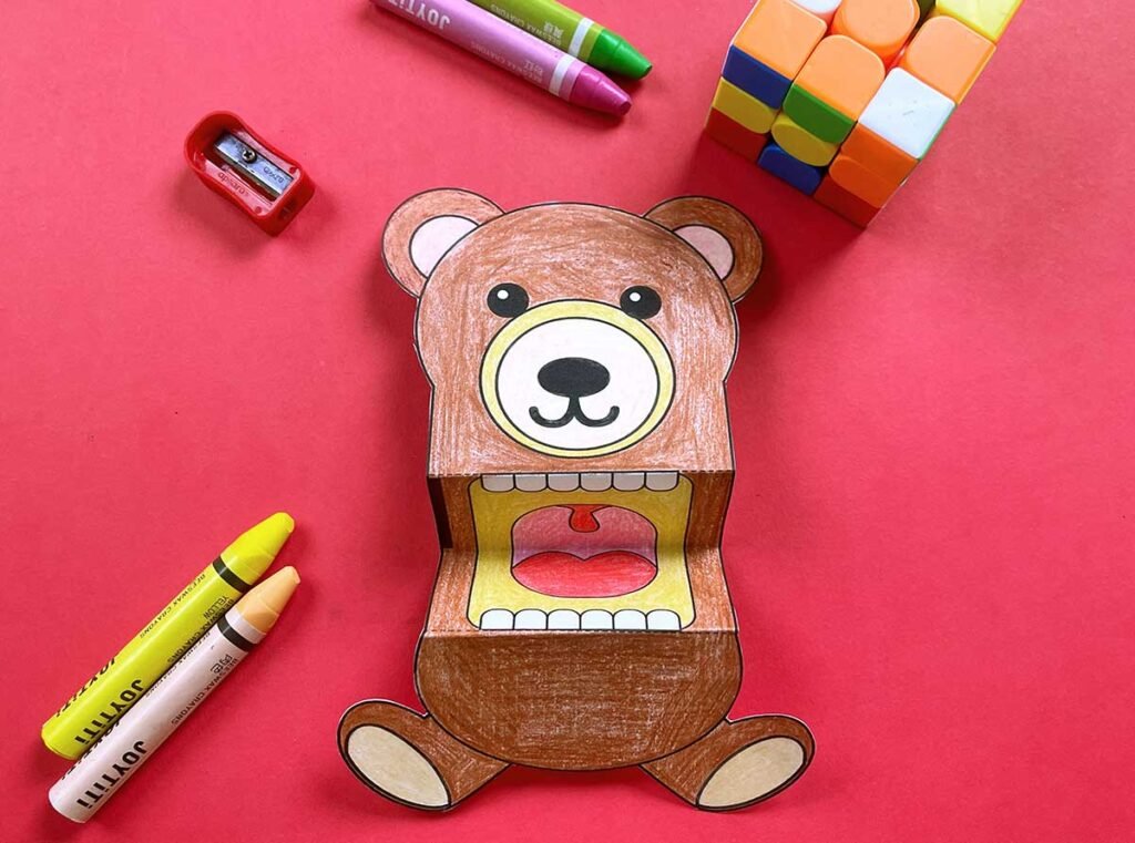 Free Printable Teddy Bear Puppet - Draw Craft Create