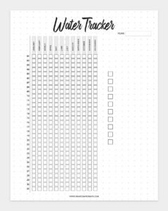 Free Printable Water Tracker Template - Draw Craft Create