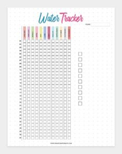 Free Printable Water Tracker Template - Draw Craft Create
